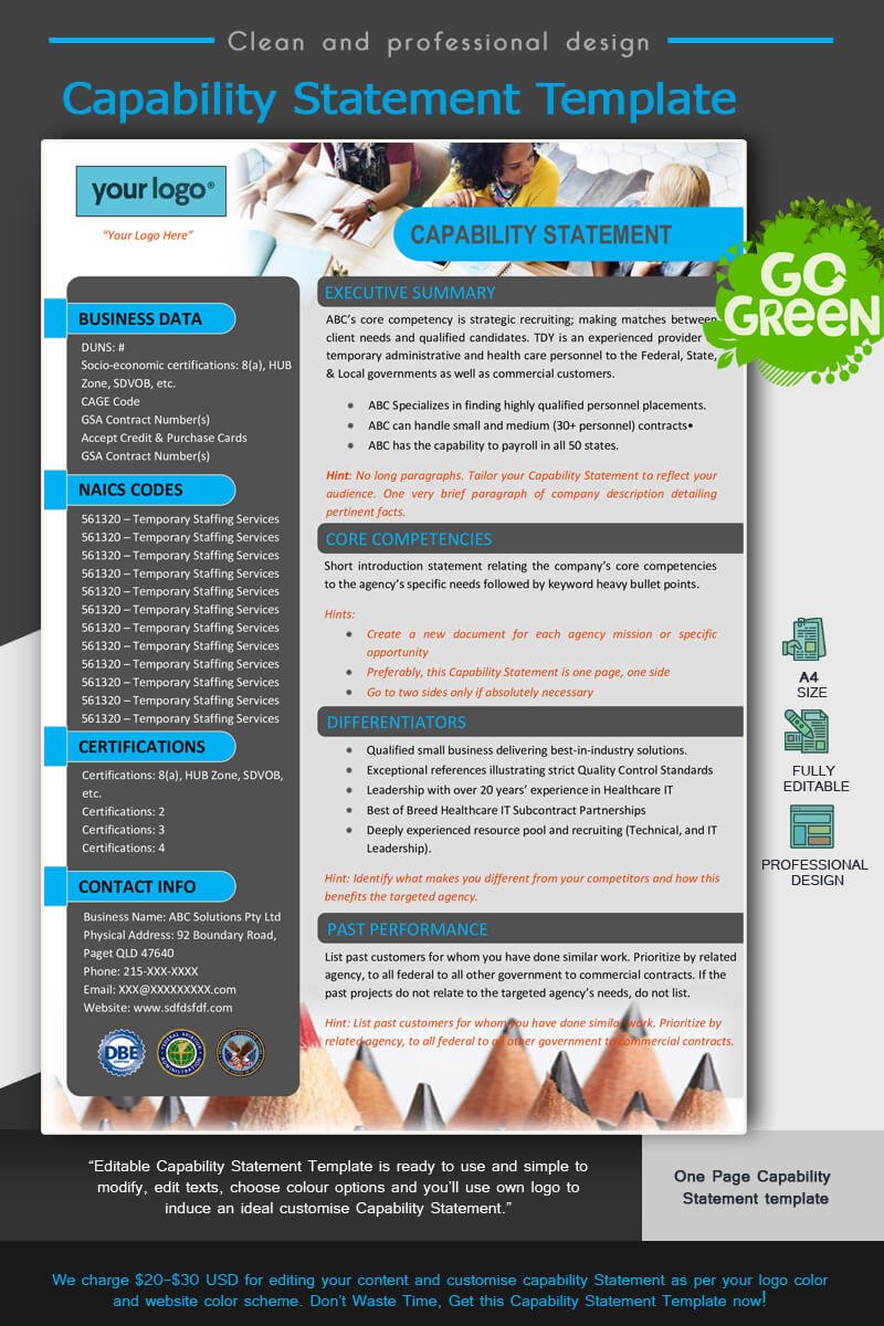 Landscaping Capability Statement Template Download Ms Word File