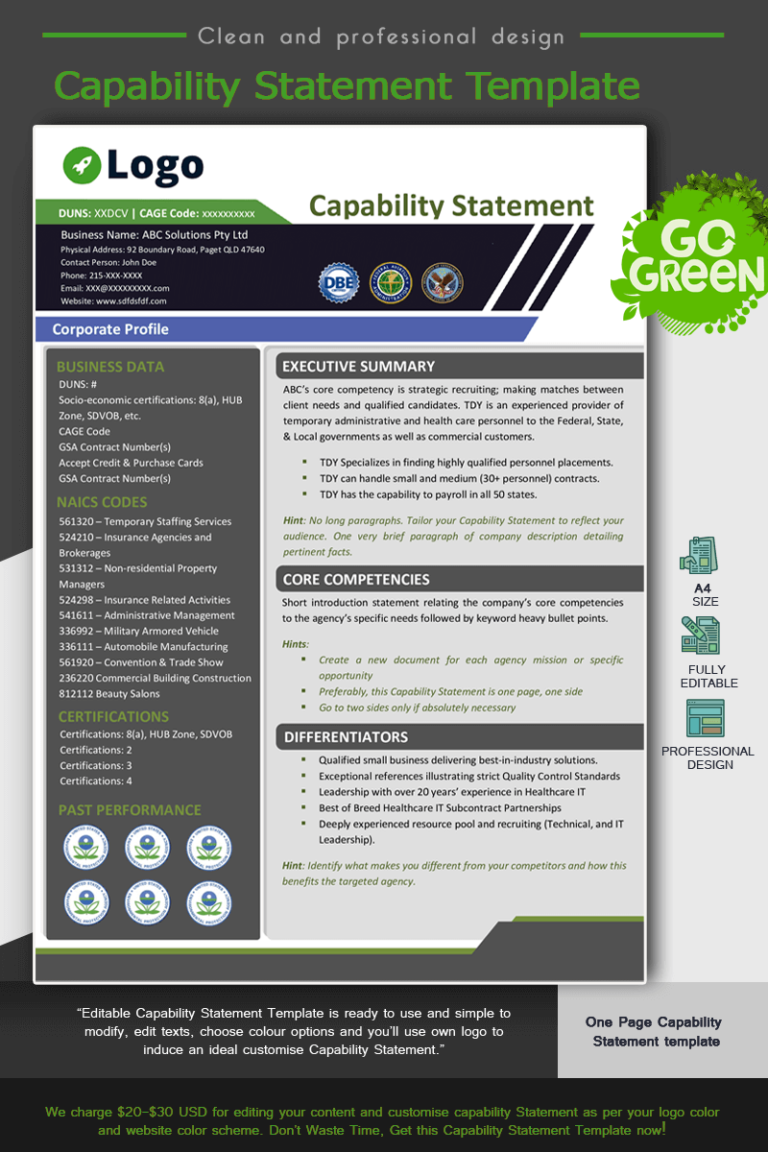 Professional Capability Statement Template » Capability Statement Lab
