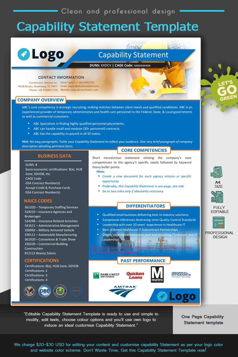 Electrical Capability Statement Template Capability Statement Lab