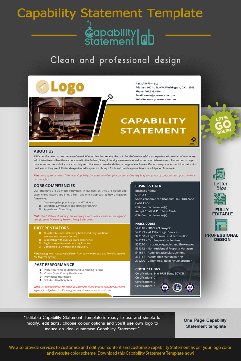 Landscaping Capability Statement Template Download Ms Word File
